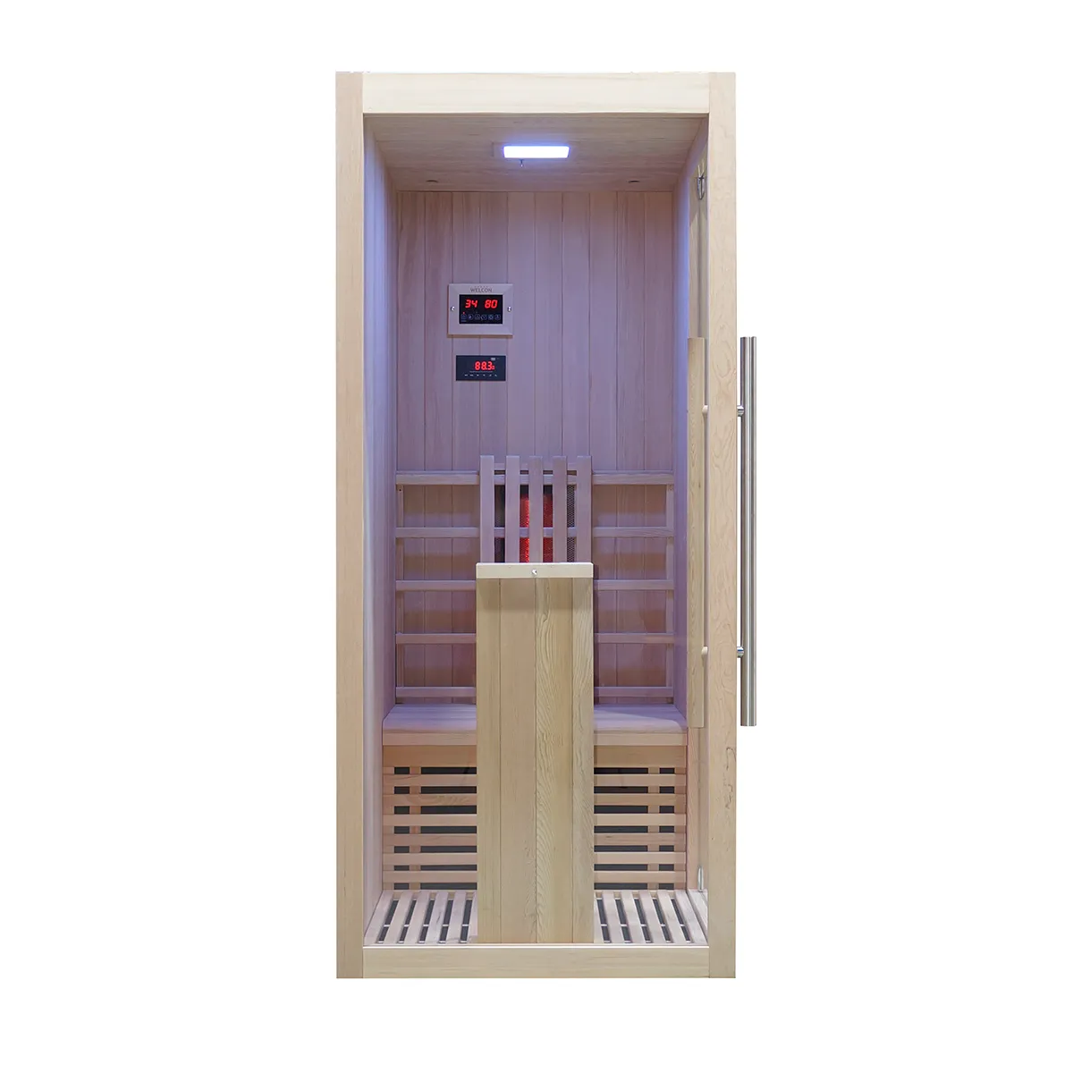 Infrarotkabine mit Vollspektrumstrahlern für eine Person (Modell 2025 in Hemlock)